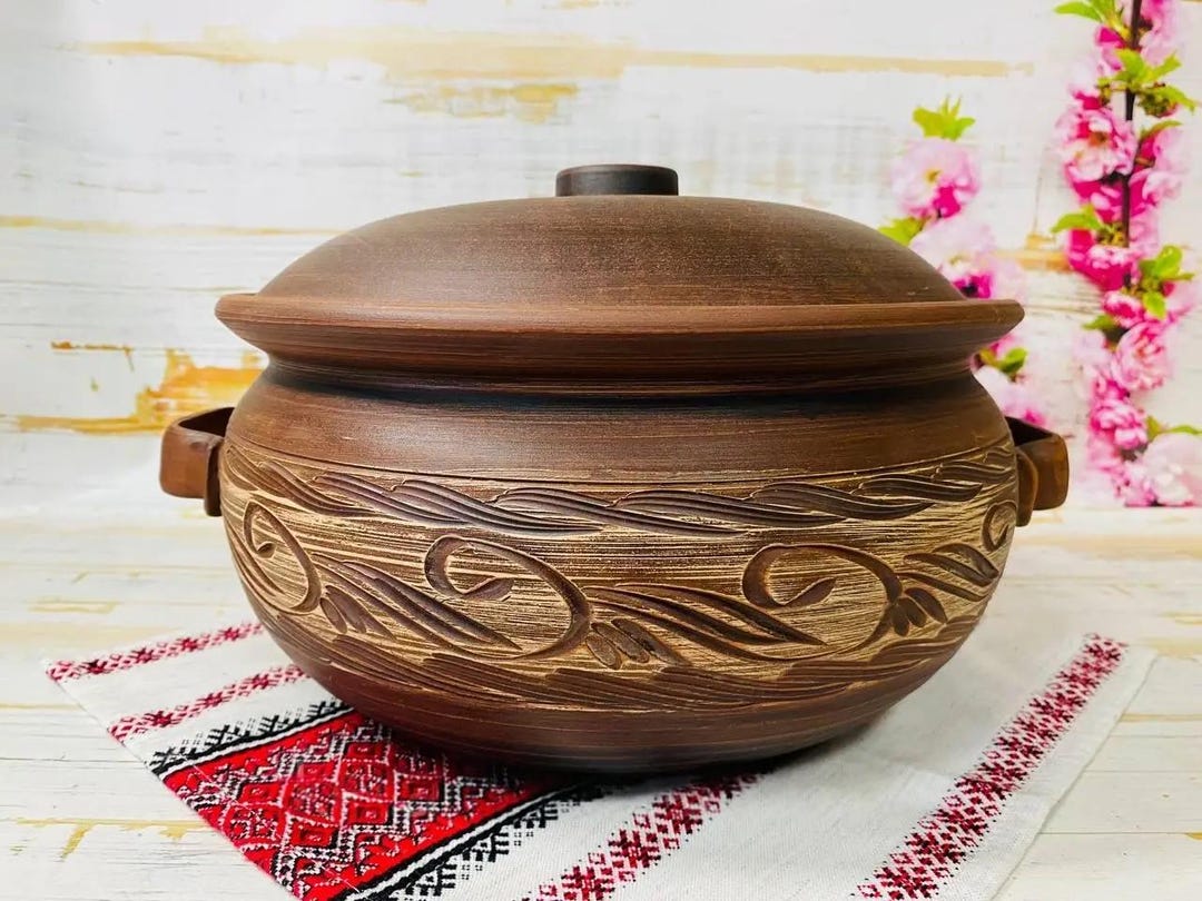 Ukrainian Clay Shashlik Roaster 5L | Handmade Double Milk-fired ...