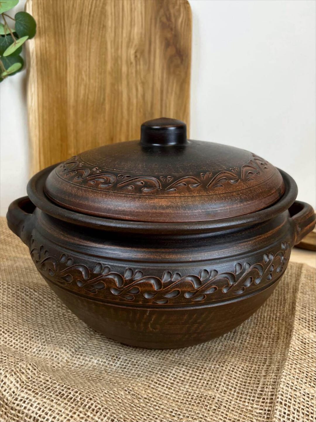 Ukrainian Clay Shashlik Roaster (3.5L) | Handmade Earthenware Roaster ...