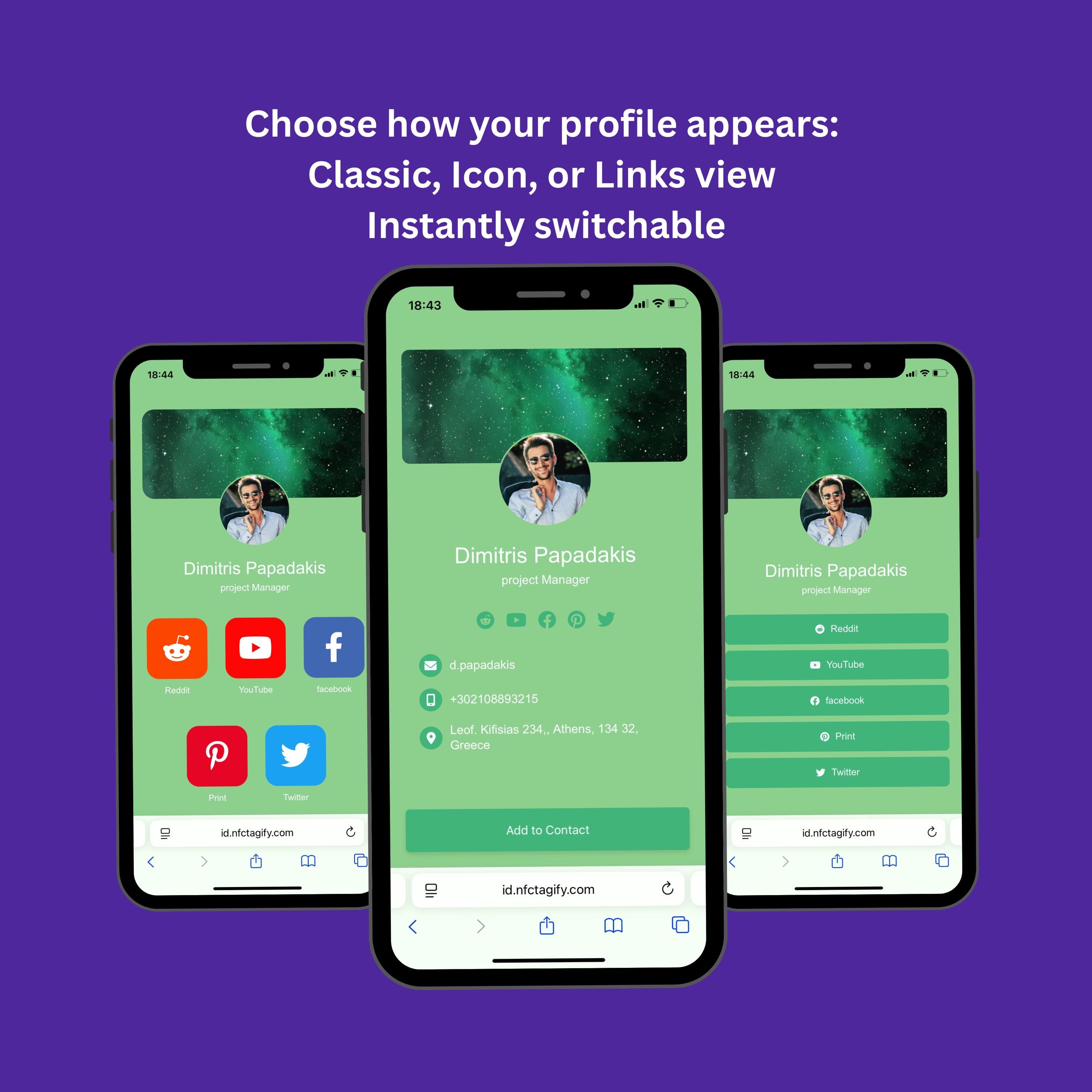 Preprinted NFC Business Card – Smart Digital Contact Card | Tap to ...