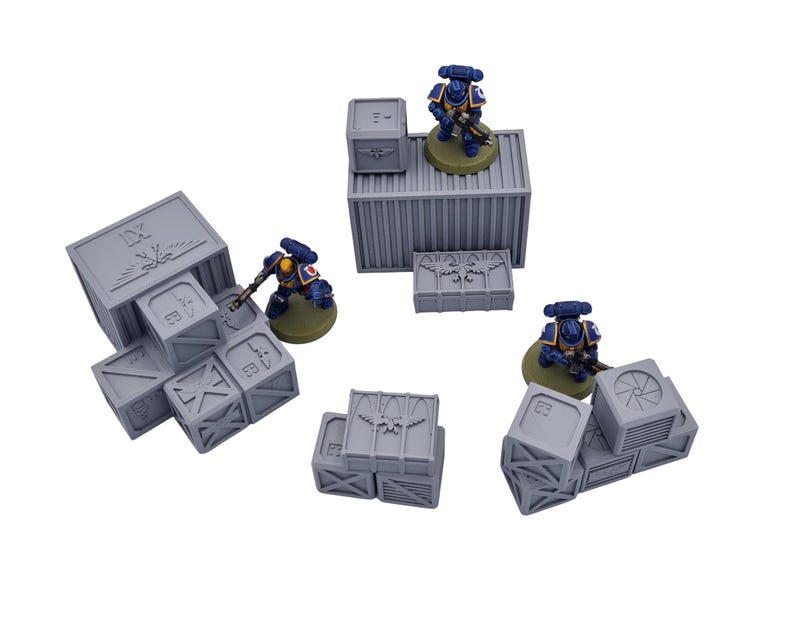 Imperium Crates & Boxes - 3D Printed Scatter Terrain Scenery 28/32mm ...