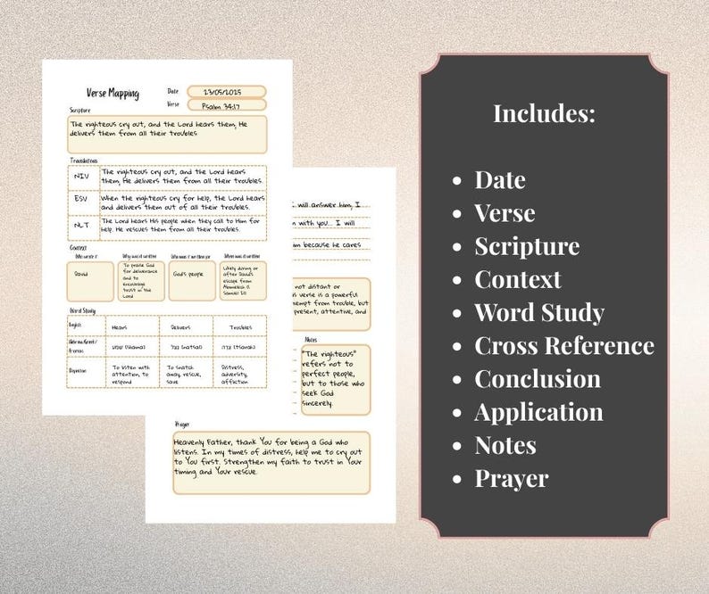 Verse Mapping Bible Study Bundle | Scripture Bible Study Templates ...