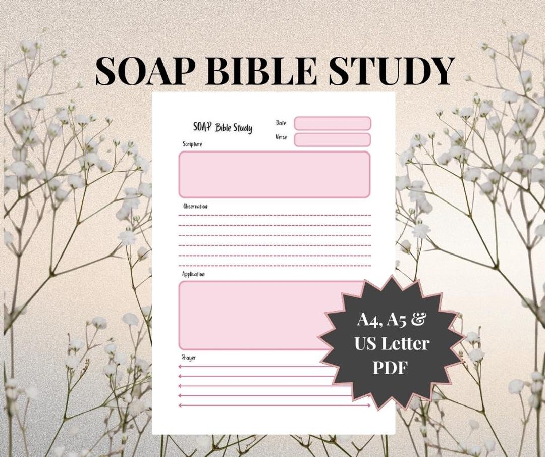 SOAP Bible Study Template| Minimalist Bible Study Worksheet | Scripture ...