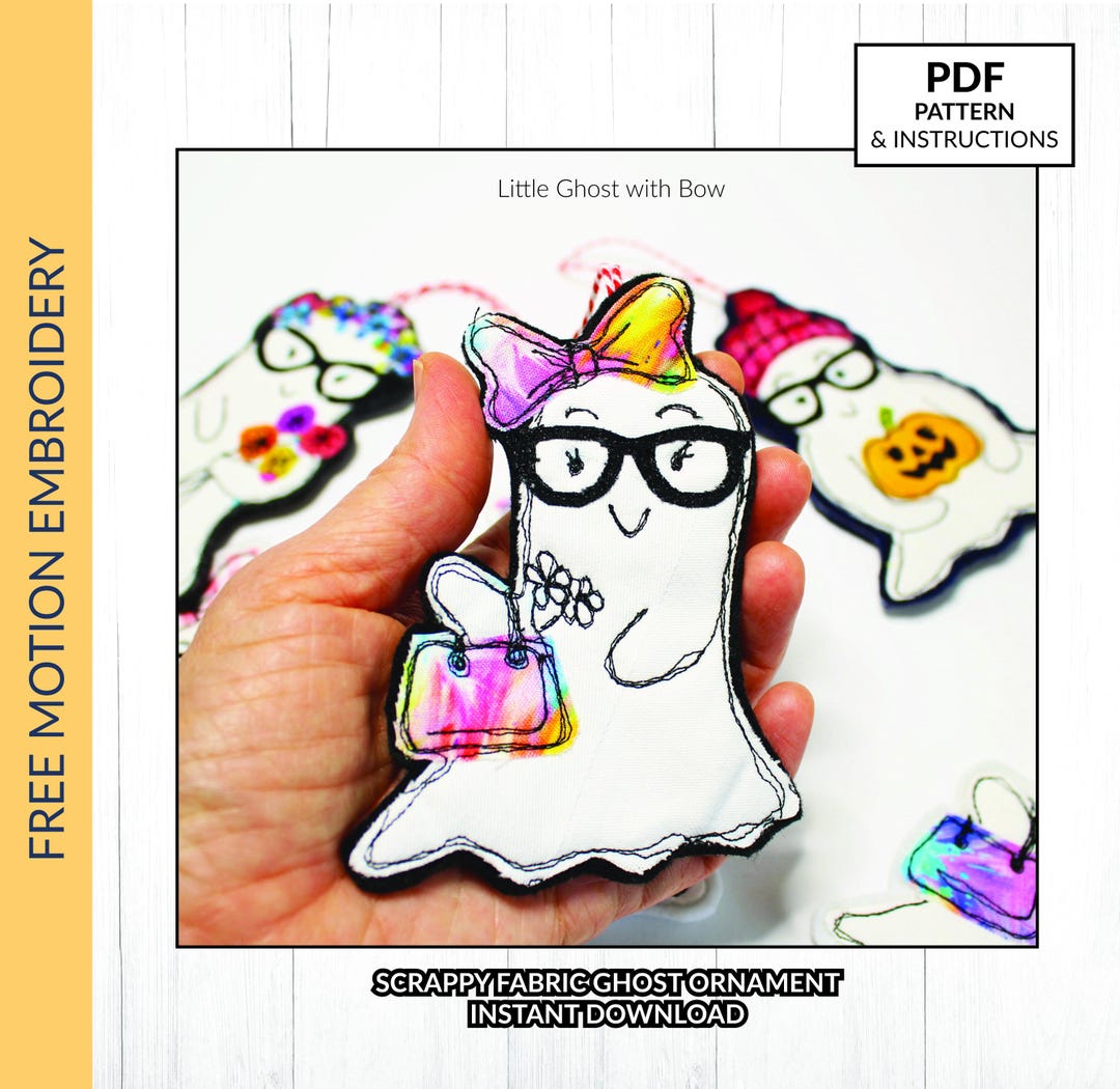 PDF Sewing Pattern Fabric Ghost Halloween Applique Pattern Halloween ...