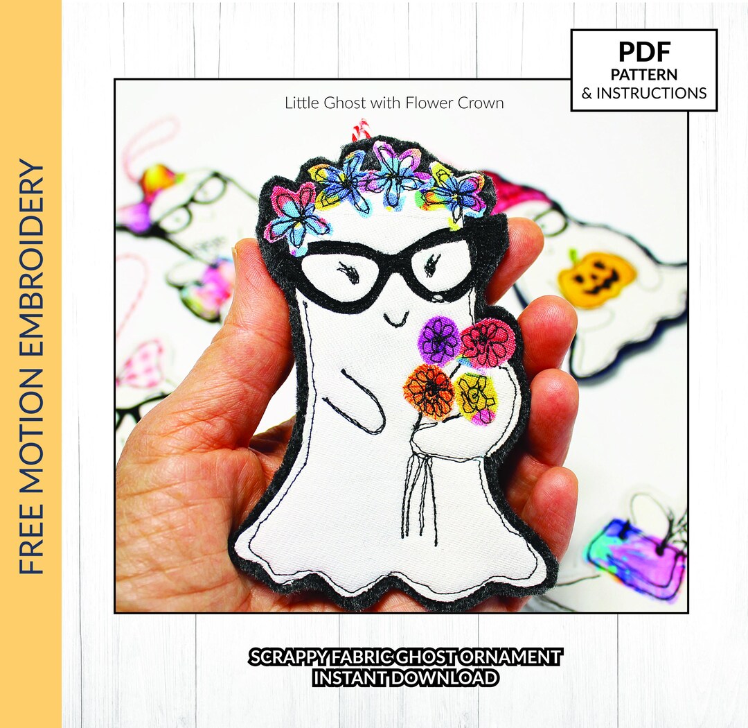 PDF Sewing Pattern Fabric Ghost Halloween Applique Pattern Halloween ...