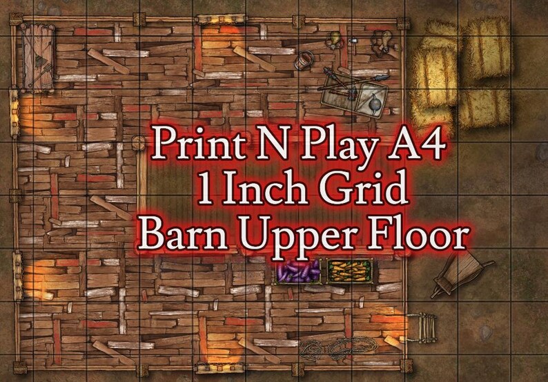 3 Level Barn Battlemap | A4 Printable PNG | Dnd Farm Map | Rural ...