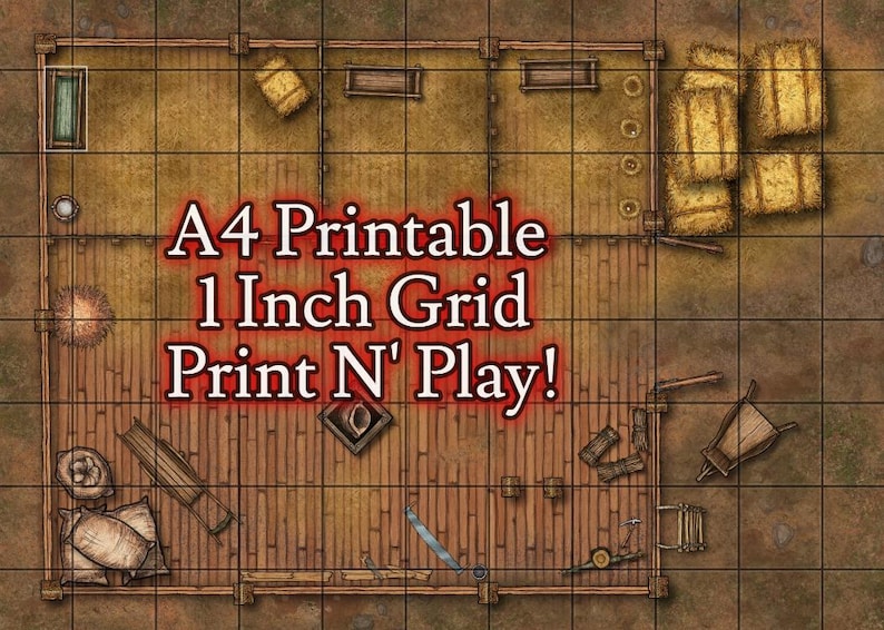 3 Level Barn Battlemap | A4 Printable PNG | Dnd Farm Map | Rural ...