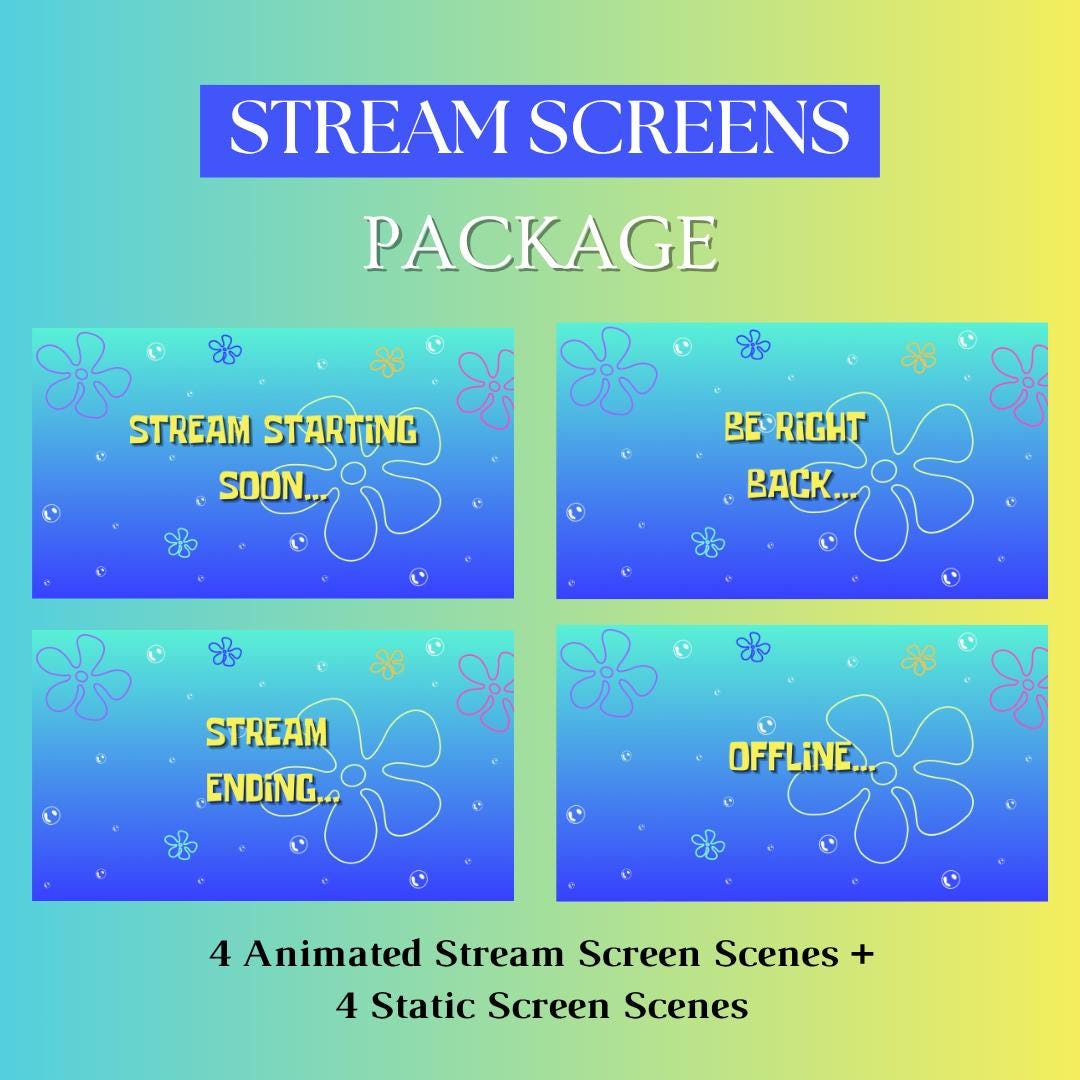 Animated Twitch Stream Screen Sponge Water Bubble Sea | Stream Starting ...