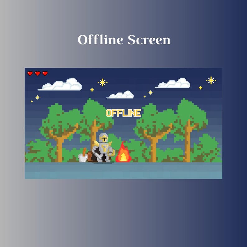 Animated Twitch Screen Retro Pixel Shovel Night 8-bit Video Game ...