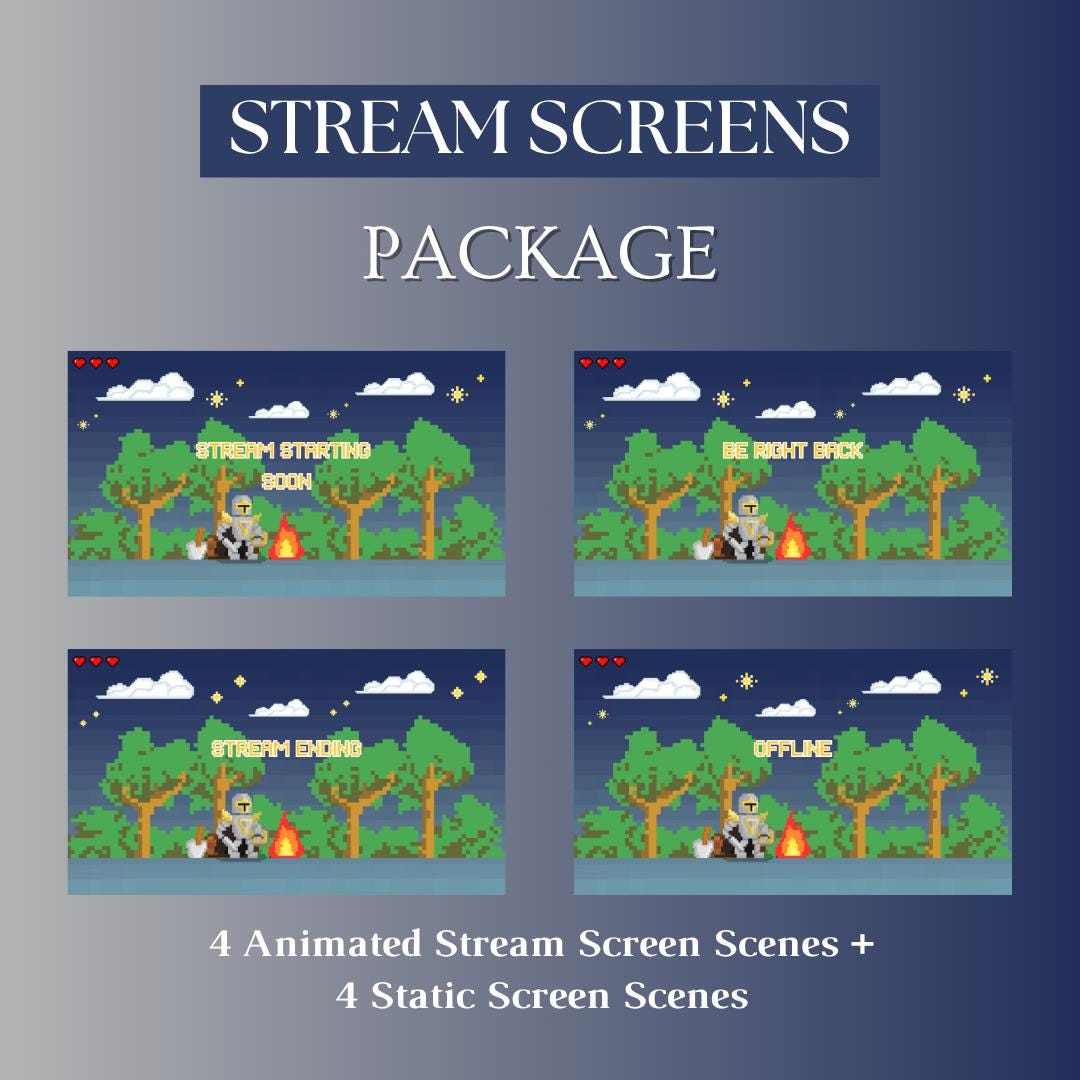 Animated Pixel Twitch Screen Pack: Retro 8-bit Shovel Knight Scenes - Etsy