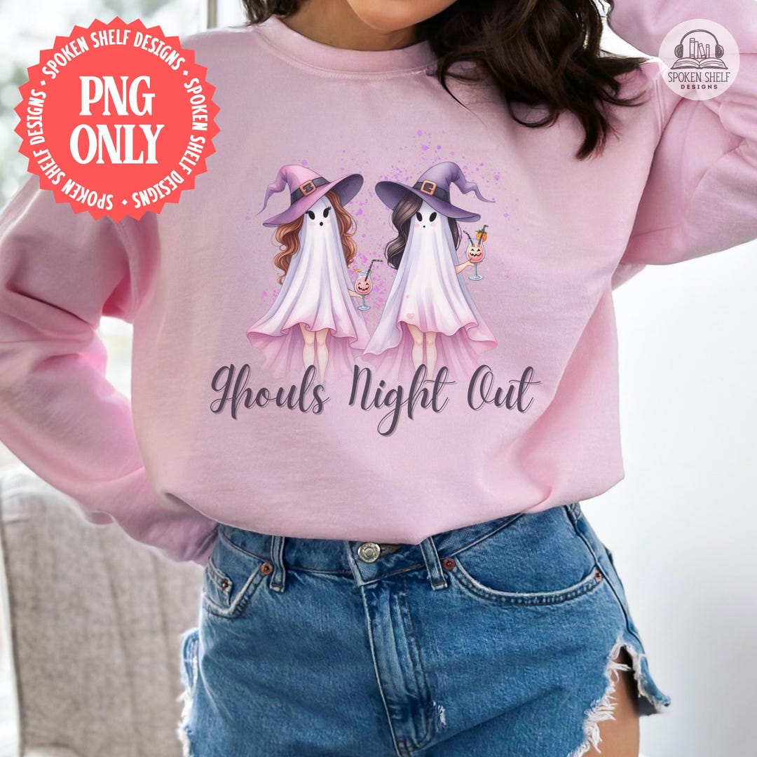 Halloween Ghost Friends Clipart: Ghouls Night Out Digital Art (PNG ...
