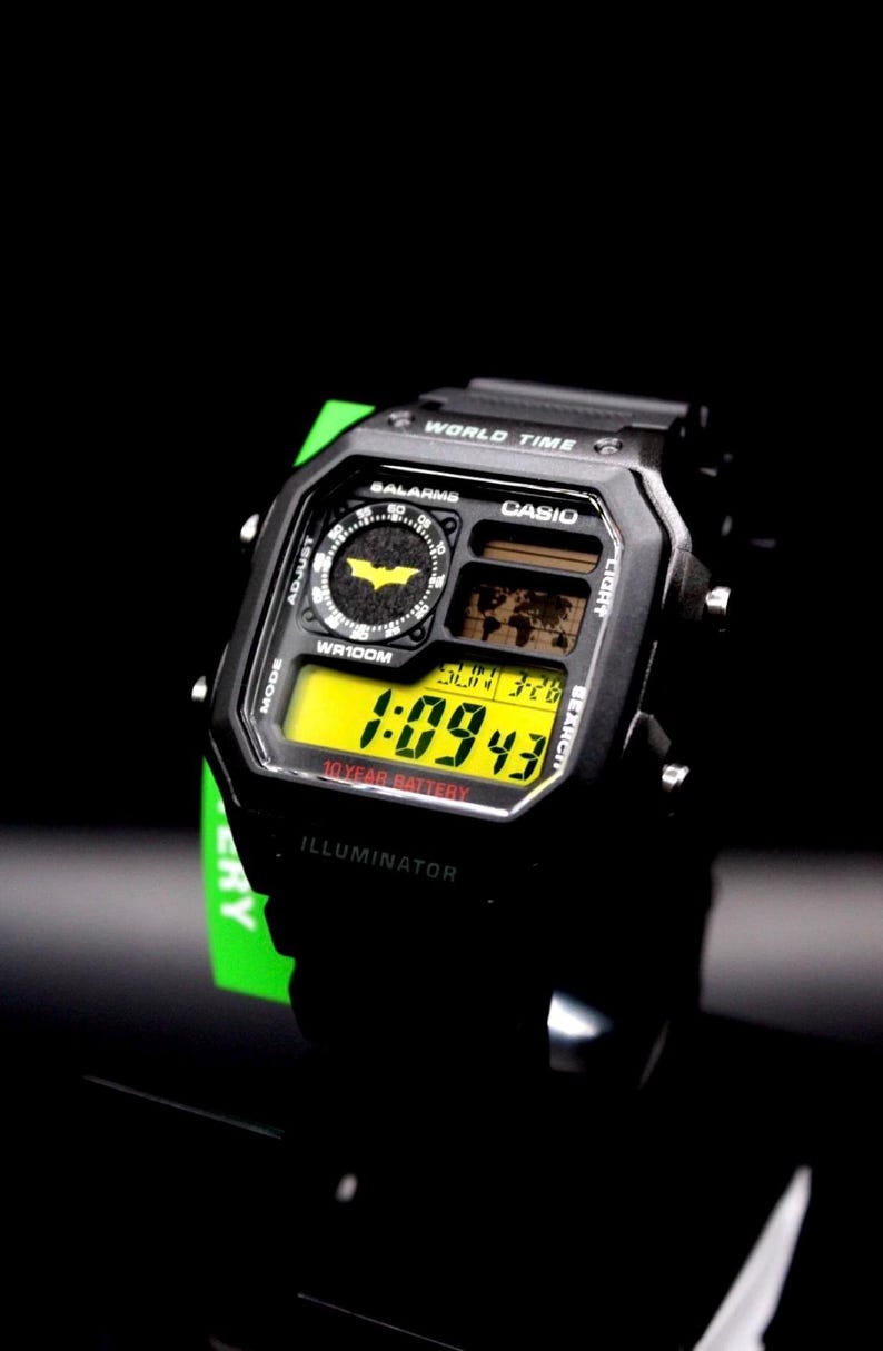 New Batman Inspired Custom Casio AE1200 Watch: Casio Royale Mod - Etsy
