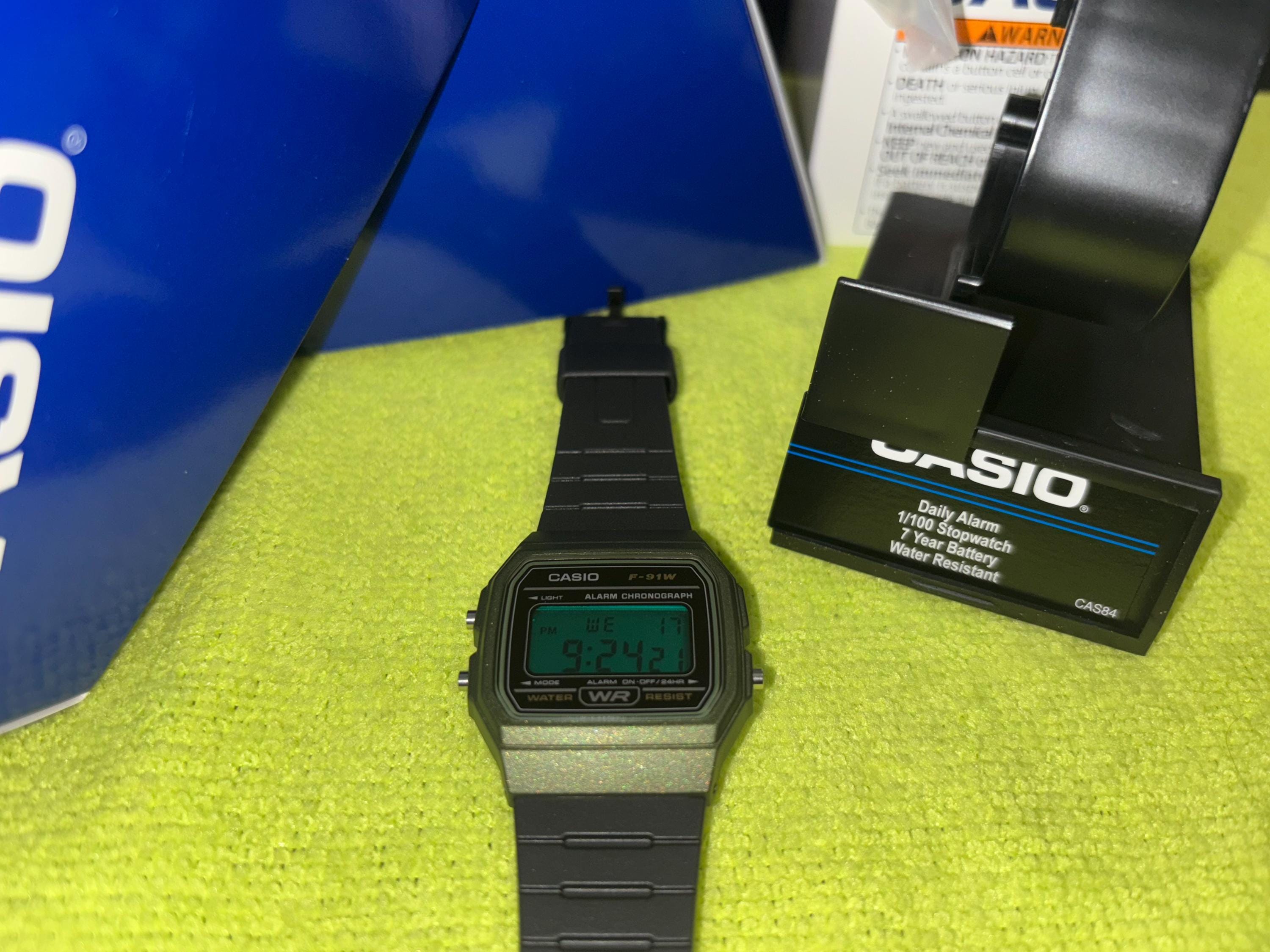 TRACKER Custom Casio F91W Color Green Dial Mod Brand New Unique - Etsy