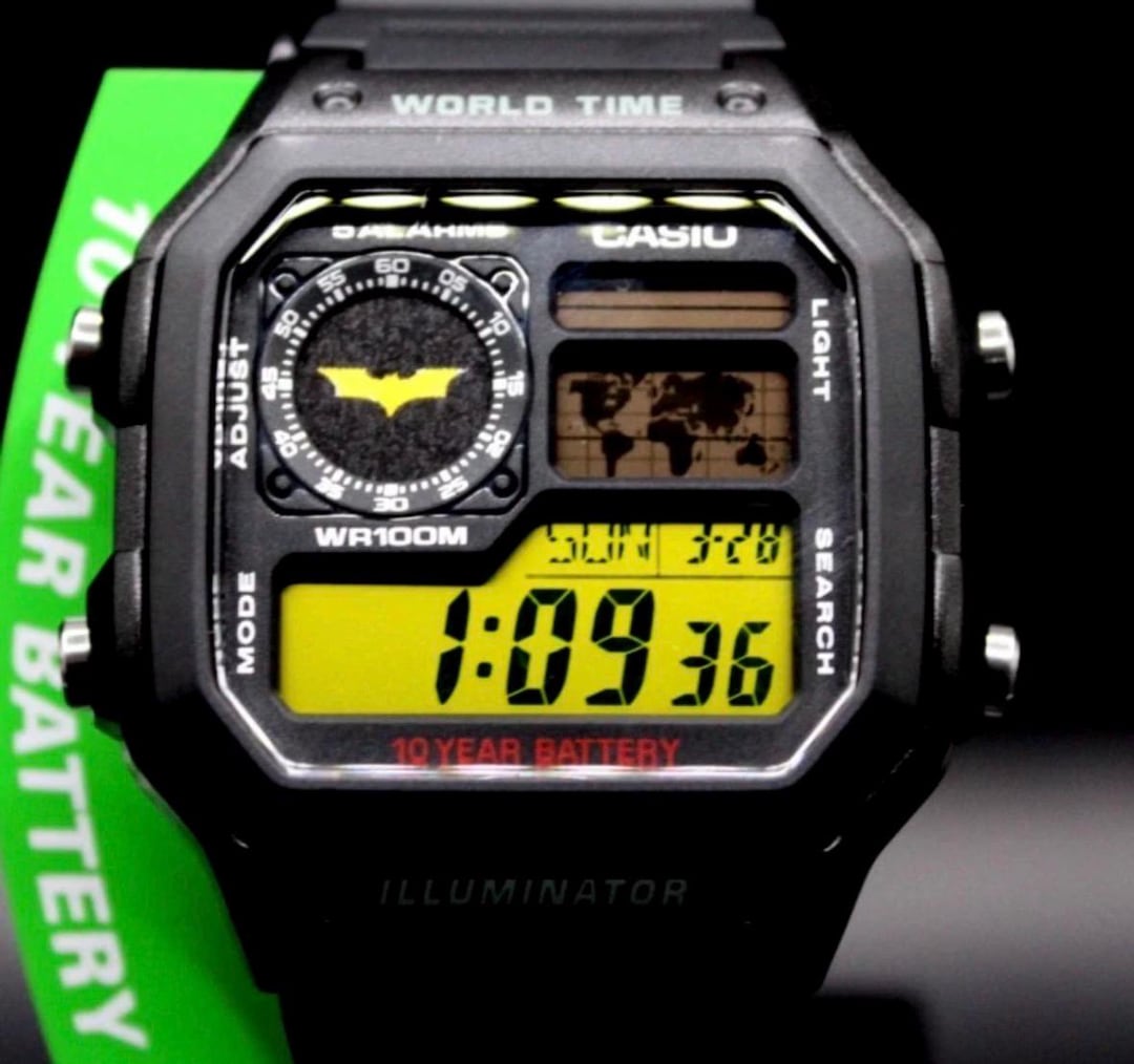 New Batman Inspired Custom Casio AE1200 Watch: Casio Royale Mod - Etsy
