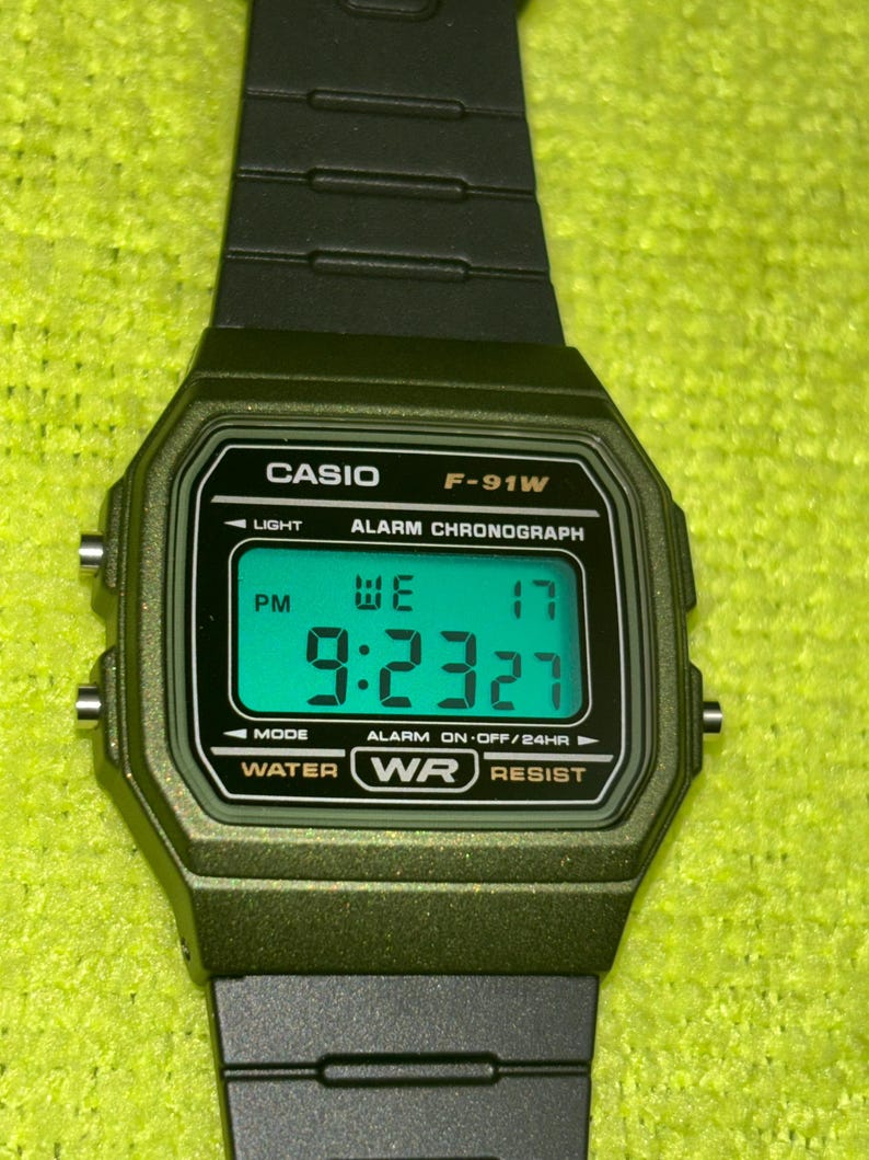 TRACKER Custom Casio F91W Color Green Dial Mod Brand New Unique - Etsy