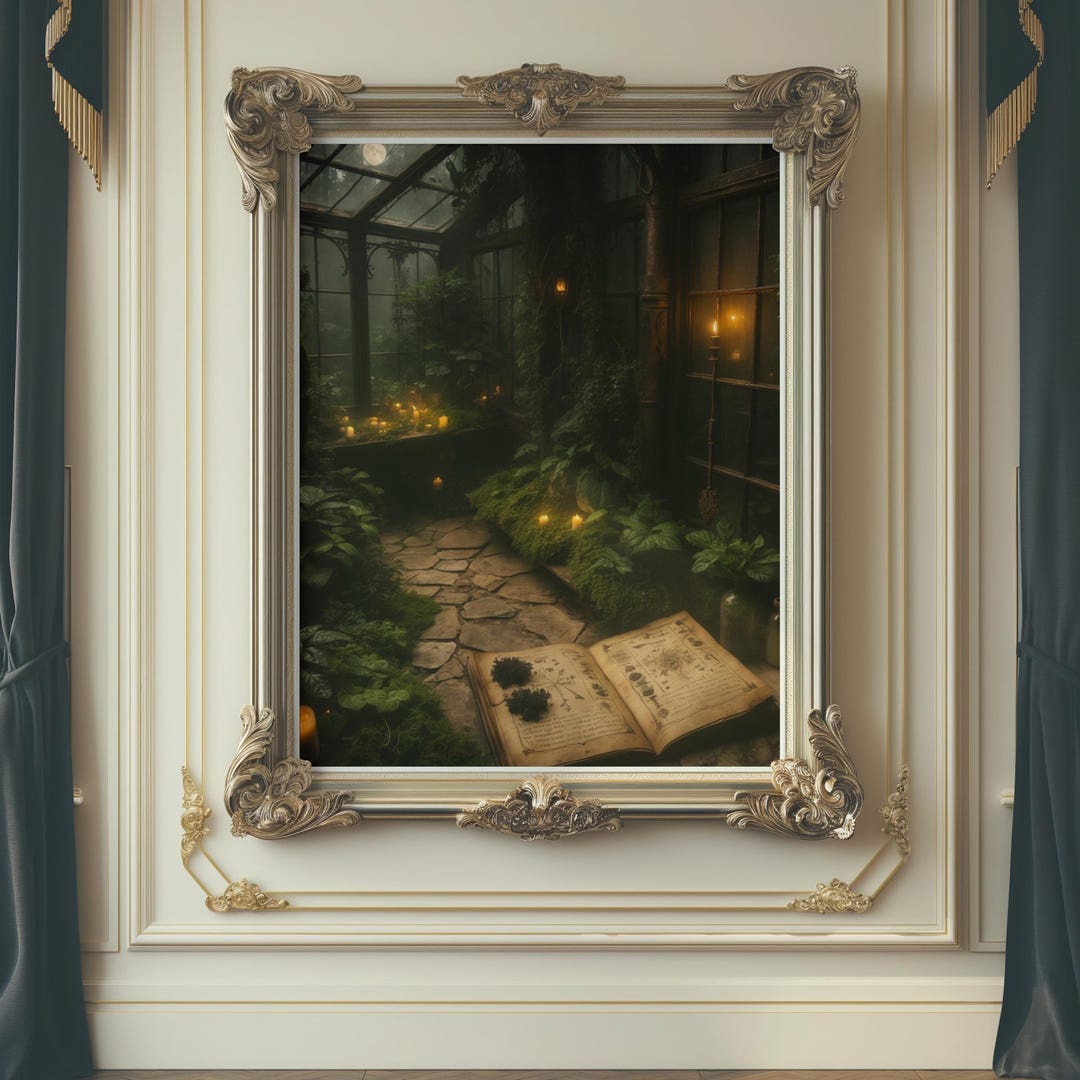 Gothic Botanical Wall Art | Witchy Greenhouse Print | Dark Academia ...
