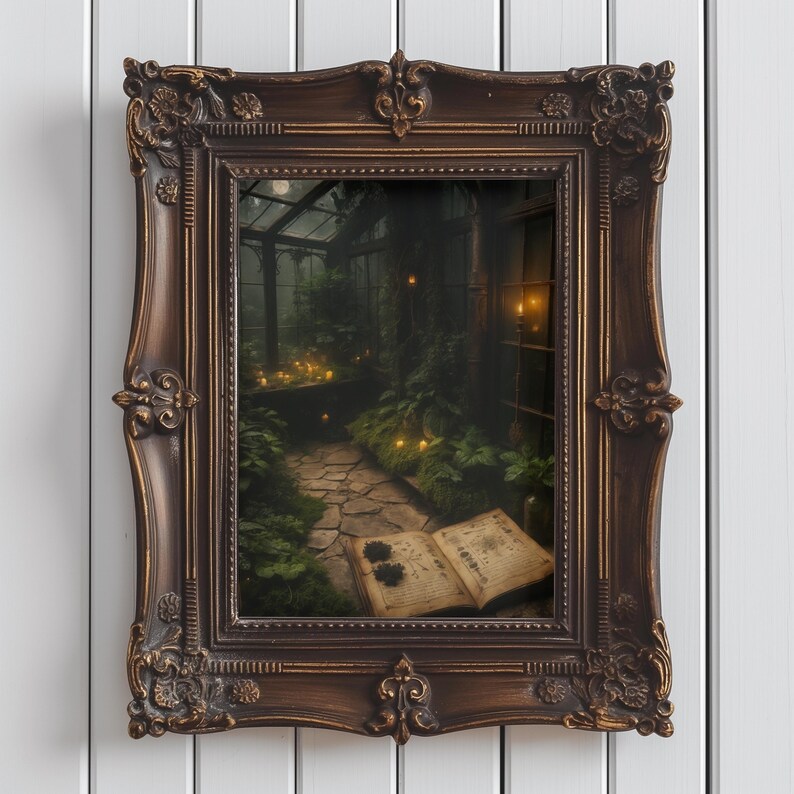 Gothic Botanical Wall Art | Witchy Greenhouse Print | Dark Academia ...