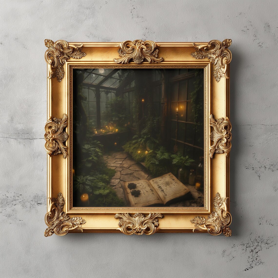 Gothic Botanical Wall Art | Witchy Greenhouse Print | Dark Academia ...