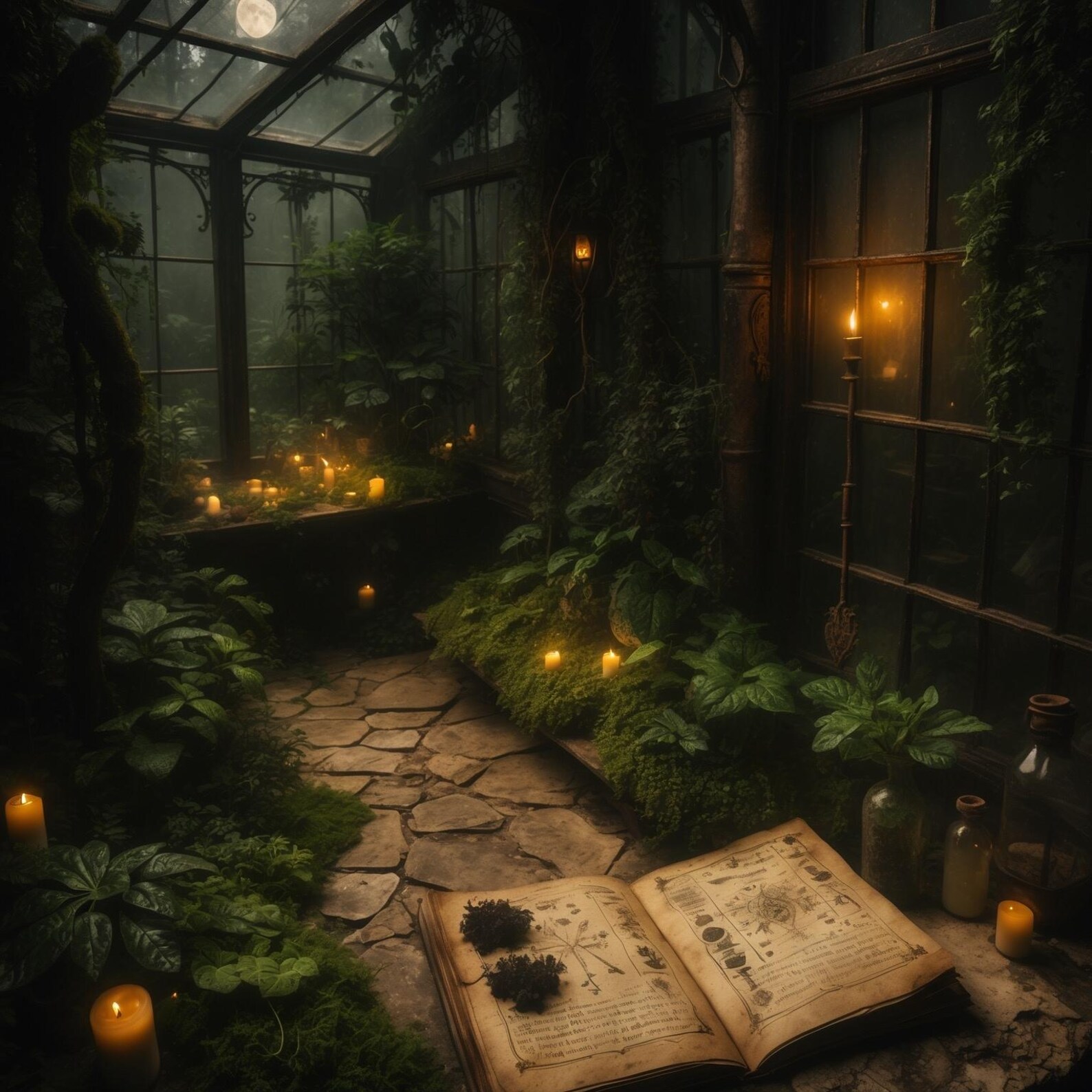 Gothic Botanical Wall Art | Witchy Greenhouse Print | Dark Academia ...
