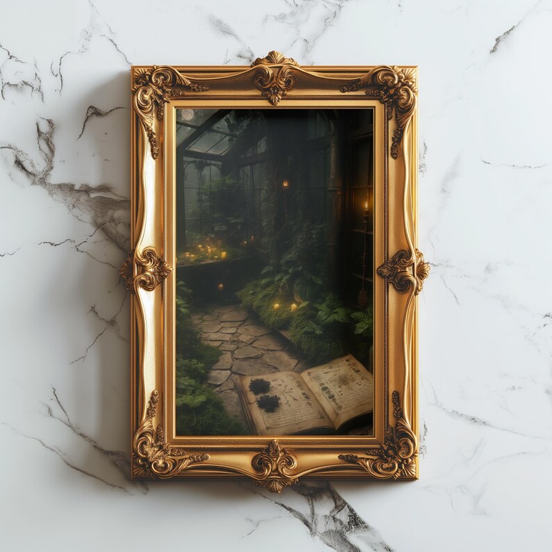 Gothic Botanical Wall Art | Witchy Greenhouse Print | Dark Academia ...