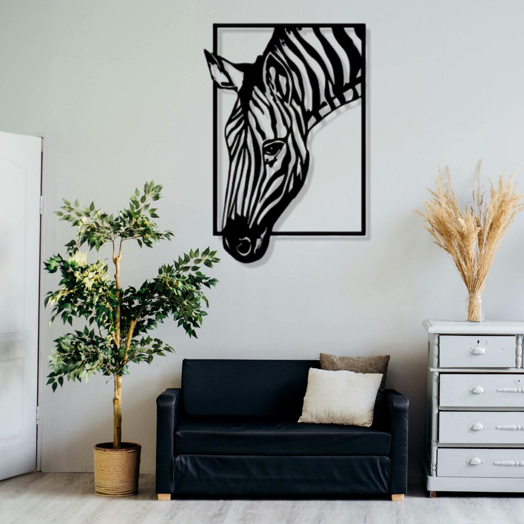 Zebra Metal Wall Art, Abstract Animal Decor, Farmhouse Style - Etsy