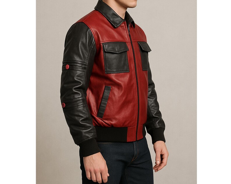 Marty Mcfly Micheal J.fox Back to the Future Part 2 Red Leather Jacket ...