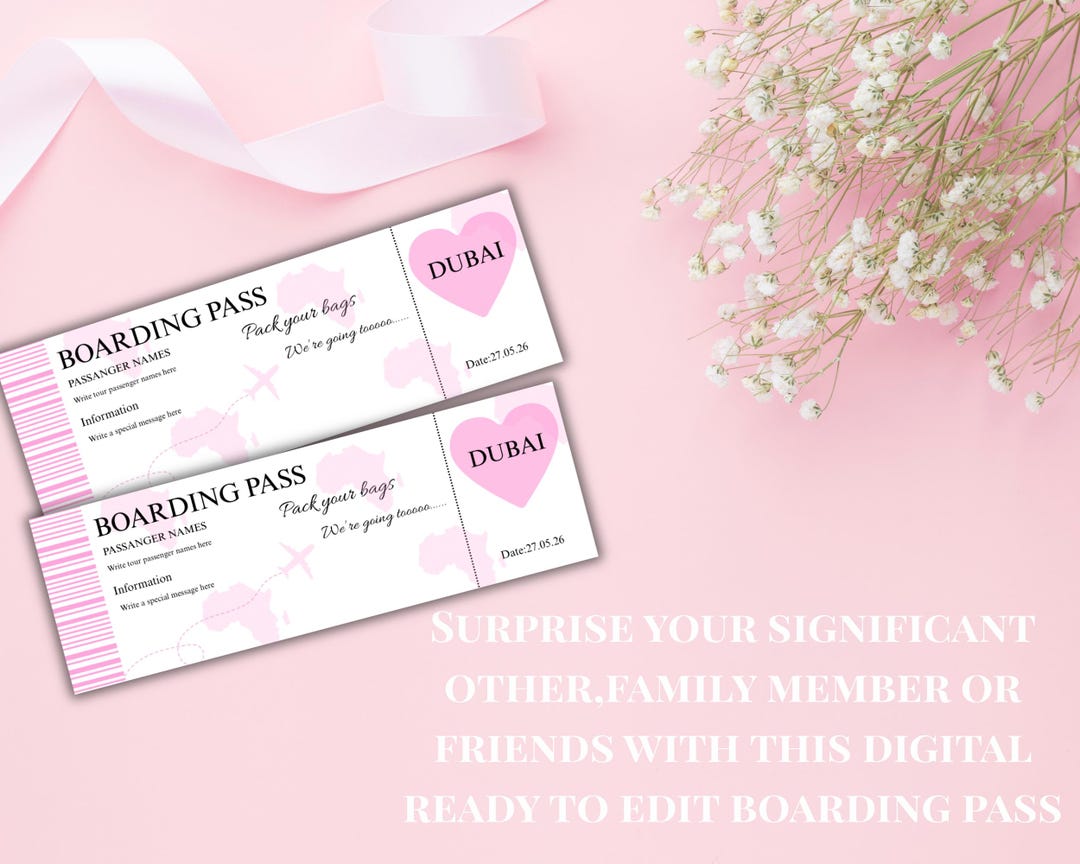 Digital Boarding Pass Template - Etsy