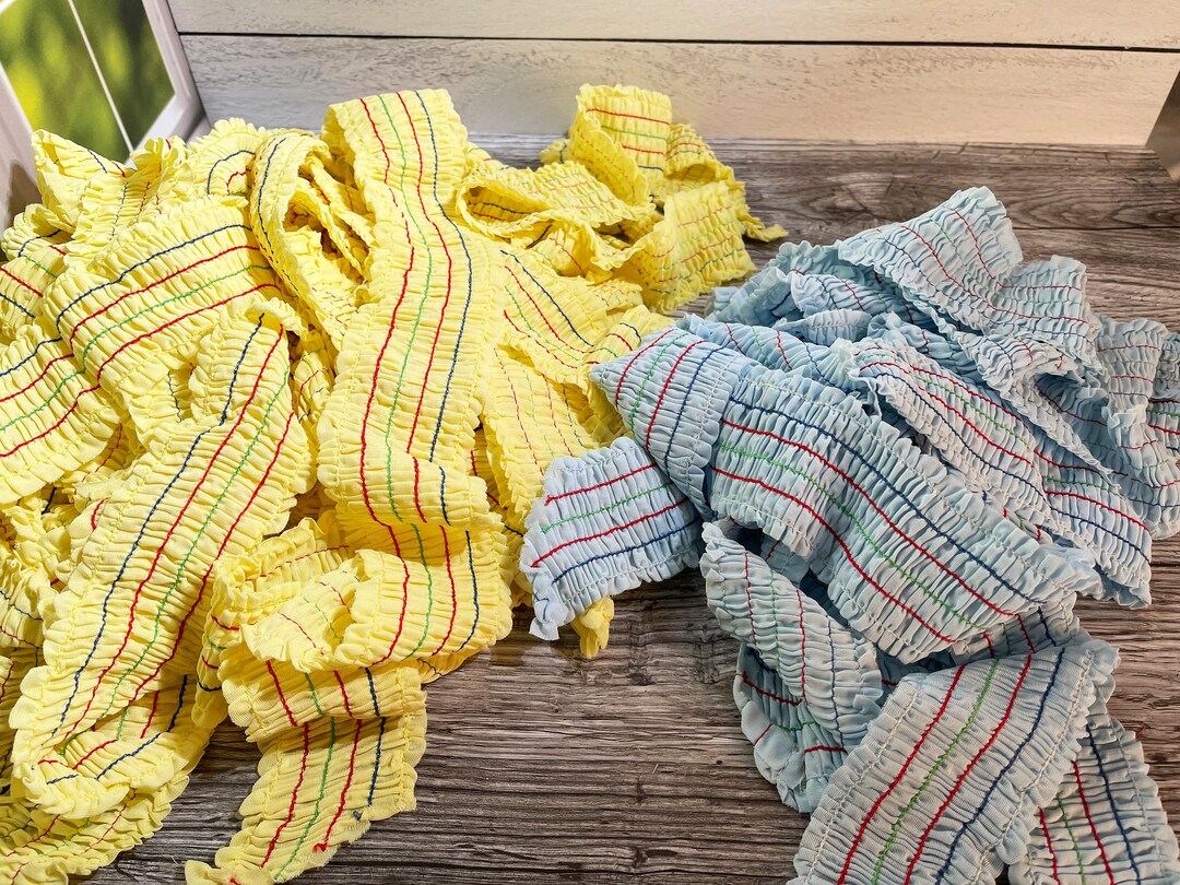 Grab Bag of Smocked Ruffle, Ruffle Remnants, Ruffle Goodie Bag, Blue ...