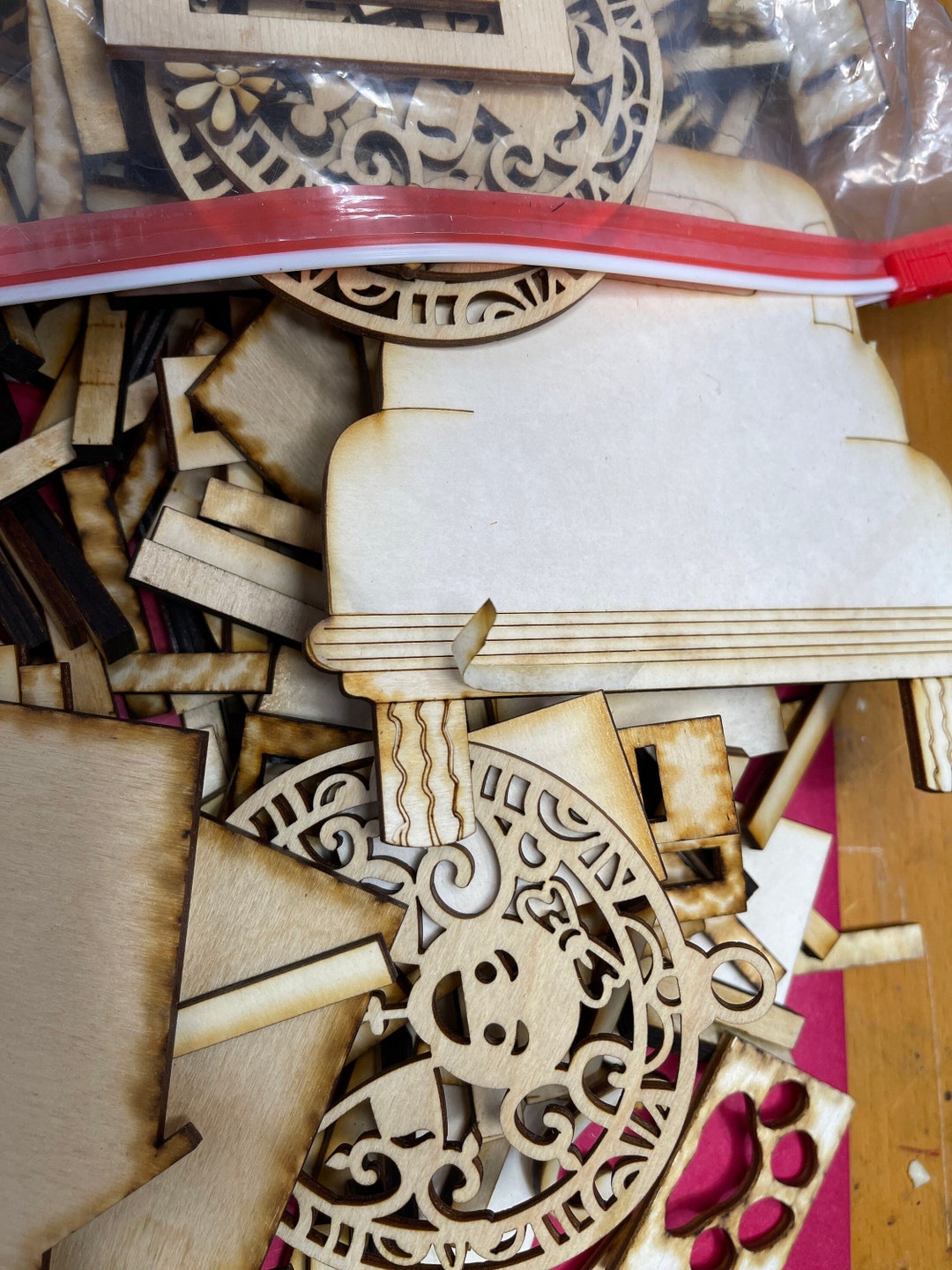 1.75 Pounds of Laser Cut Birch Wood Scraps, Wood Scraps, Laser Scraps ...