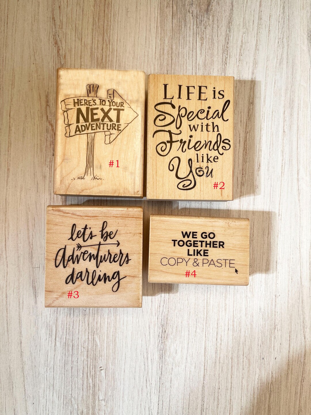 Set of 4 New Wood Mounted Rubber Stamps by Stampabilities - Perfect for ...