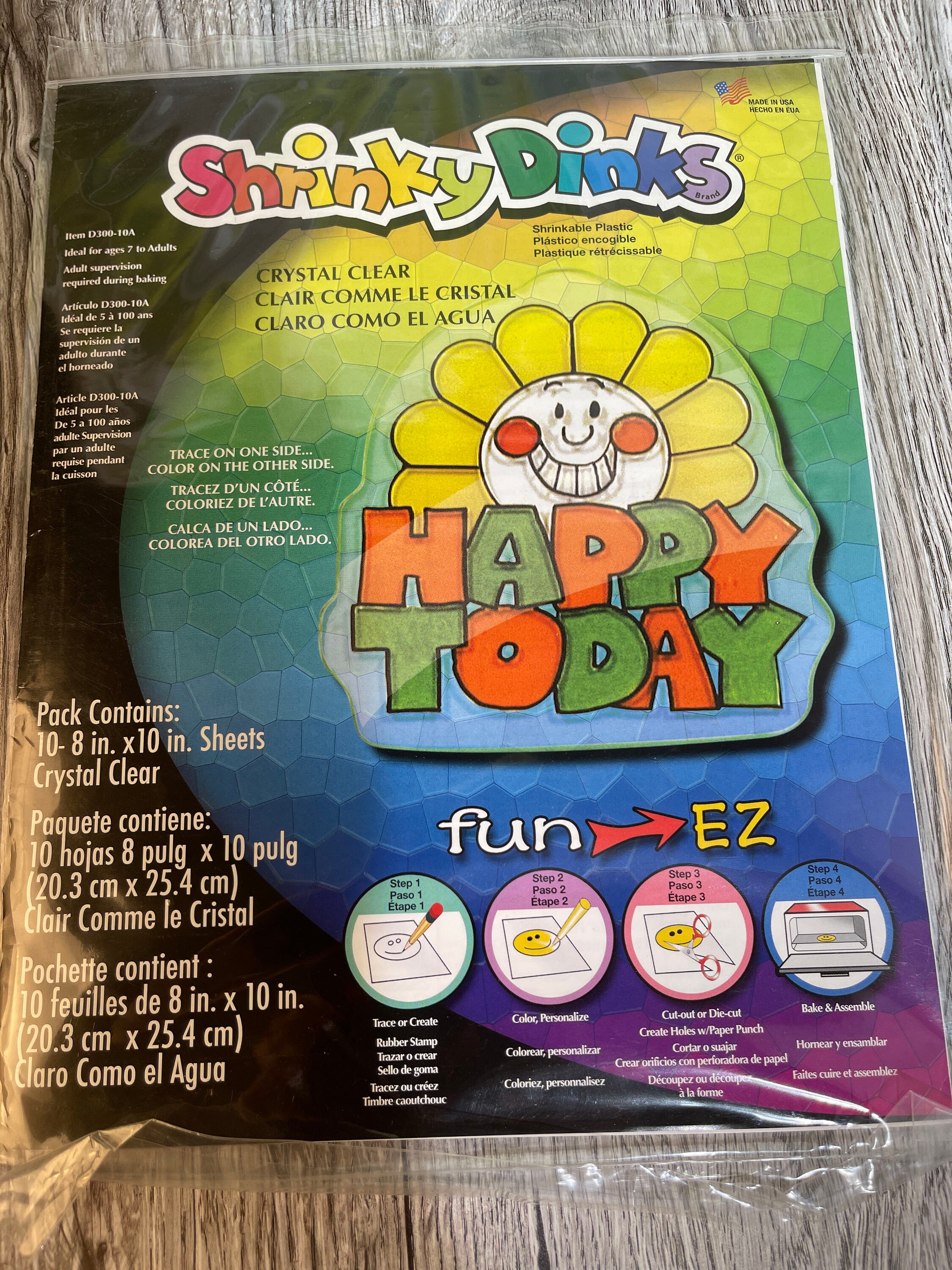Shrinky Dinks Crystal Clear 10 Sheets, Color Cut Out Bake, AND Shrinky ...