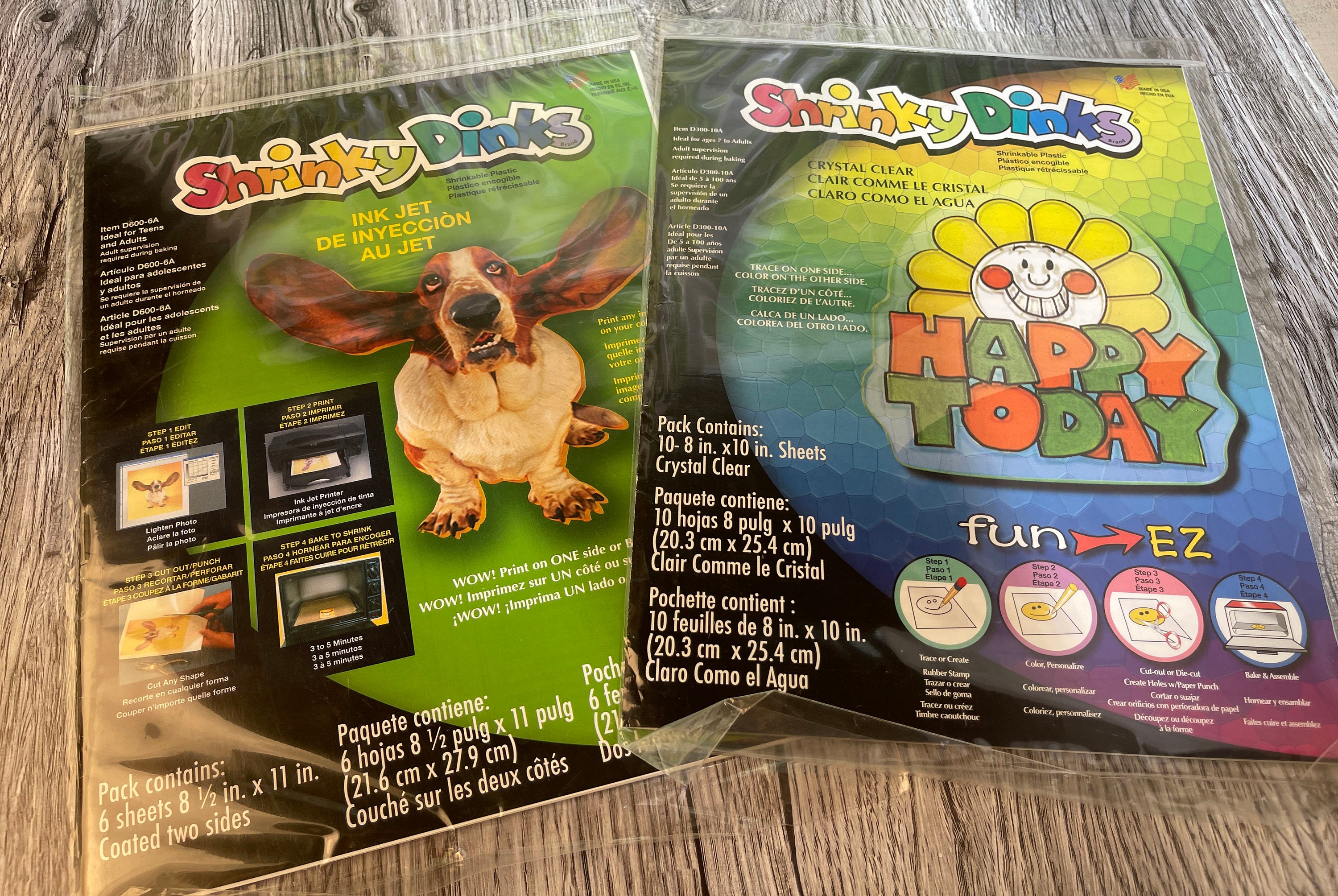 Shrinky Dinks Crystal Clear 10 Sheets, Color Cut Out Bake, AND Shrinky ...