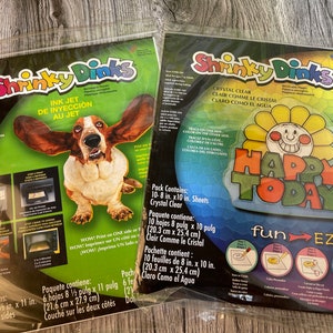 Shrinky Dinks Crystal Clear 10 Sheets, Color Cut Out Bake, AND Shrinky ...