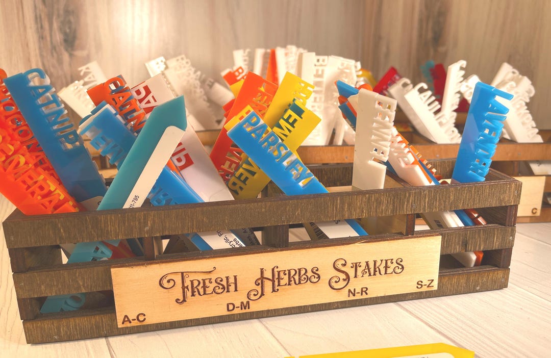 Plant Markers, Plant Stakes, Acrylic, Assorted Colors and Names for ...