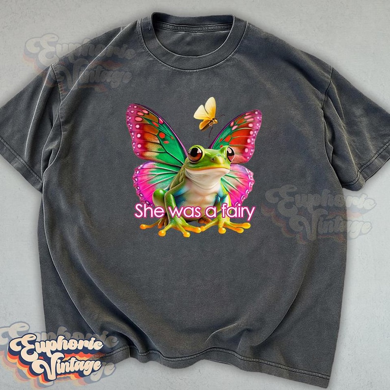 Comfort Colors® She Was A Fairy T-shirt, Fairy Frog Shirt, Y2K Coquette ...