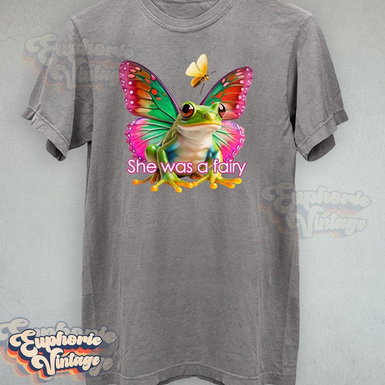 Comfort Colors® She Was A Fairy T-shirt, Fairy Frog Shirt, Y2K Coquette ...