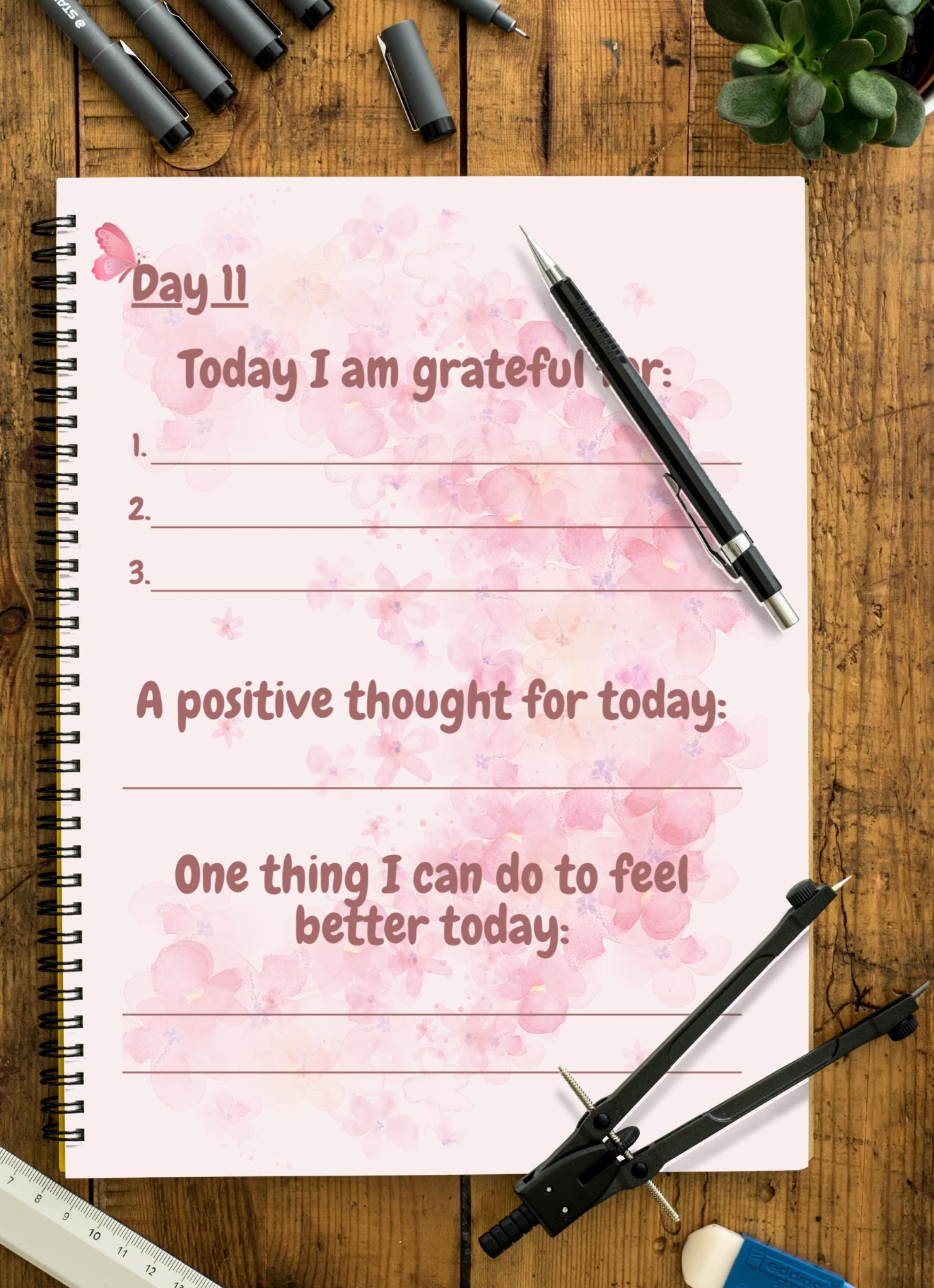 30-day Gratitude Journal | Printable Wellness & Self-care Journal ...