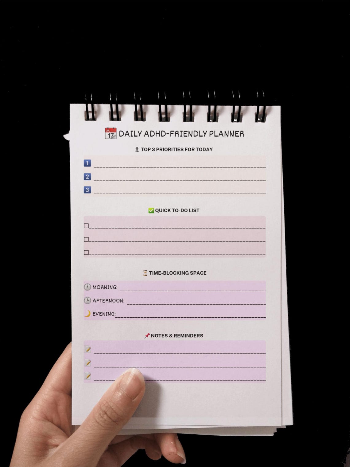ADHD Friendly Planner Task Breakdown Time Management Habit Tracker ...