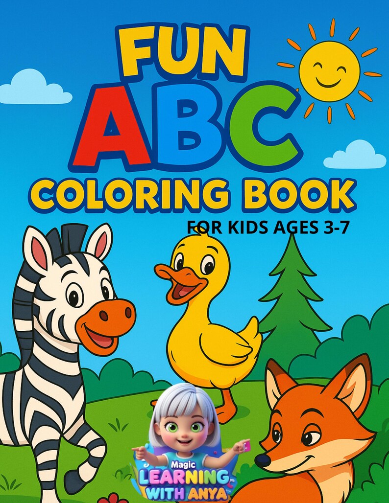 Printable ABC Alphabet Coloring Book for Kids – Digital Download ...