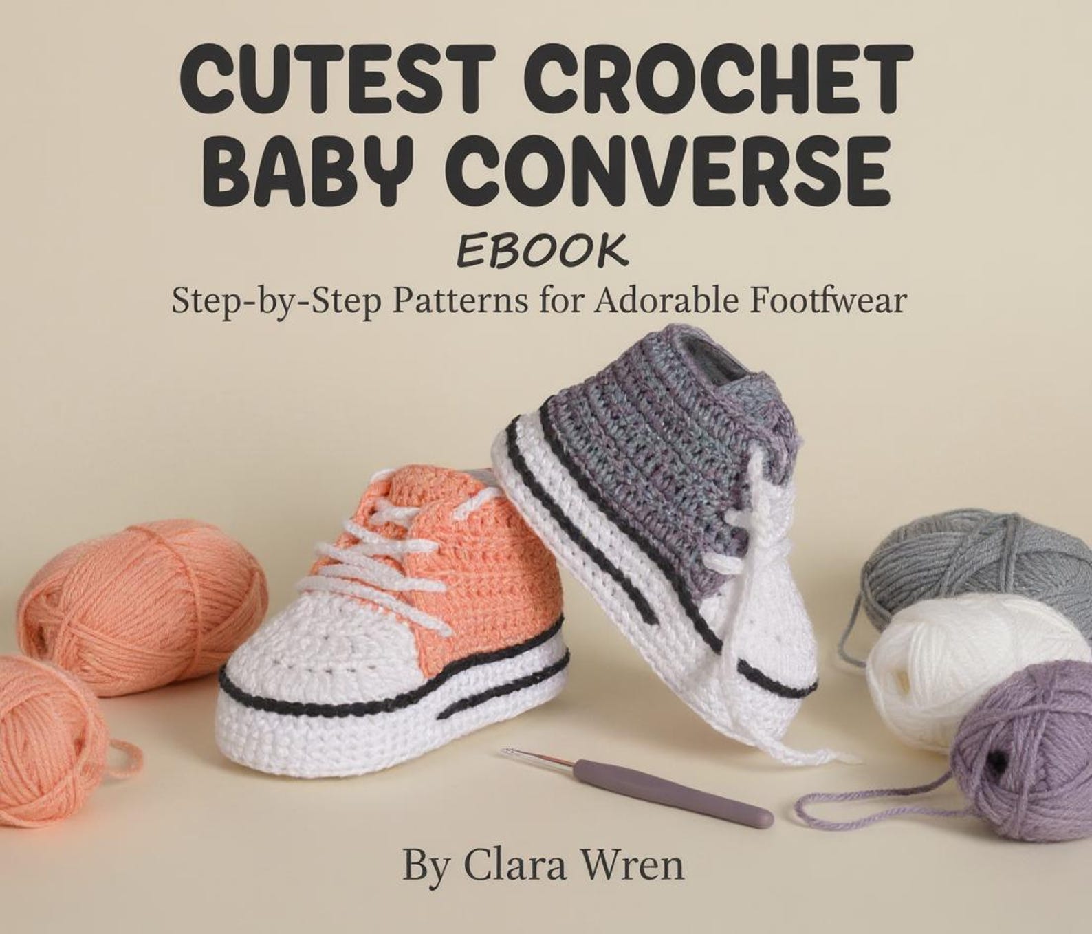 Crochet Baby Booties Pattern Converse Style Baby Shoes Easy Beginner ...