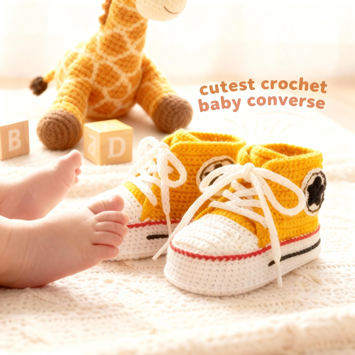 Crochet Baby Booties Pattern Converse Style Baby Shoes Easy Beginner ...