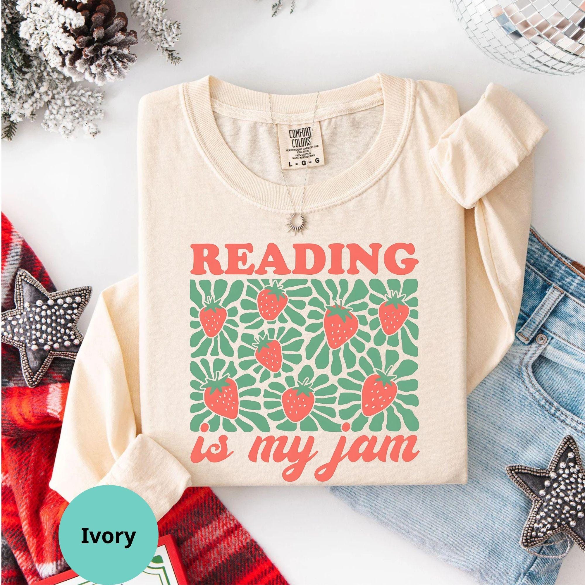 Reading is My Jam PNG, Cute Strawberry Reading Clipart, Teacher ...