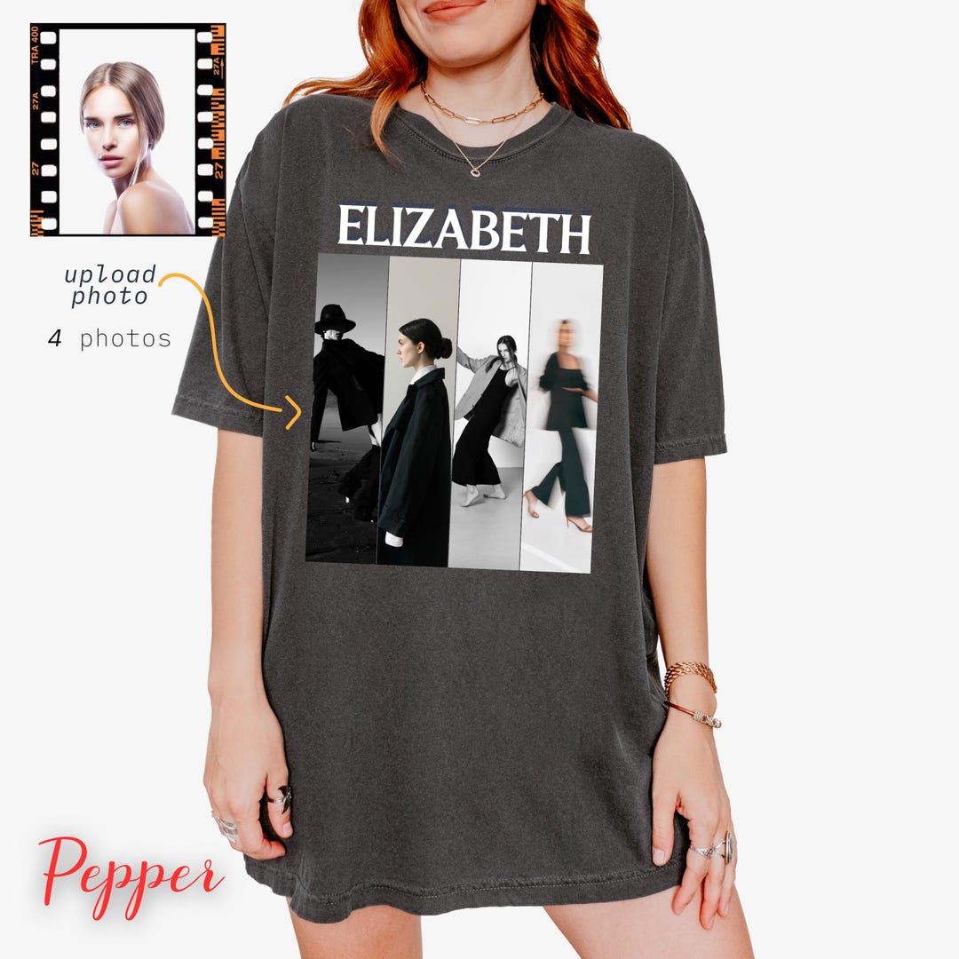 Personalized Photo Collage T-shirt - Custom Name & Pictures - Unisex ...