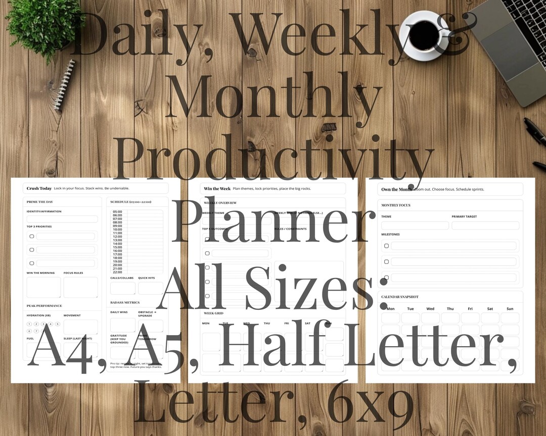 Digital Planner Bundle: Daily, Weekly, Monthly (printable PDF ...