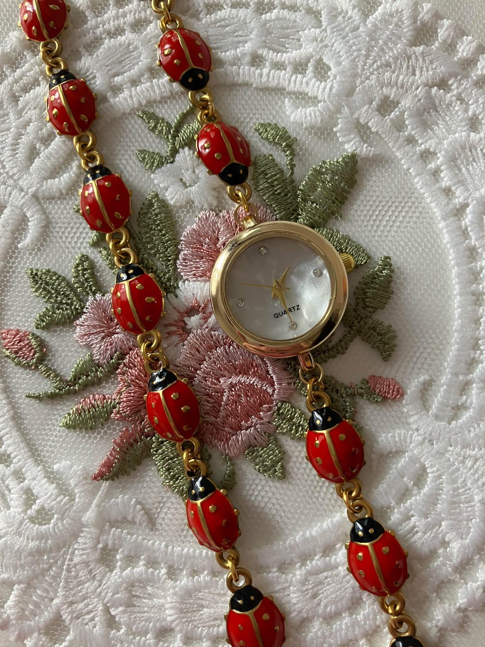 Vintage Joan Rivers Ladybug Watch and Bracelet Set, Ladybug Watch ...