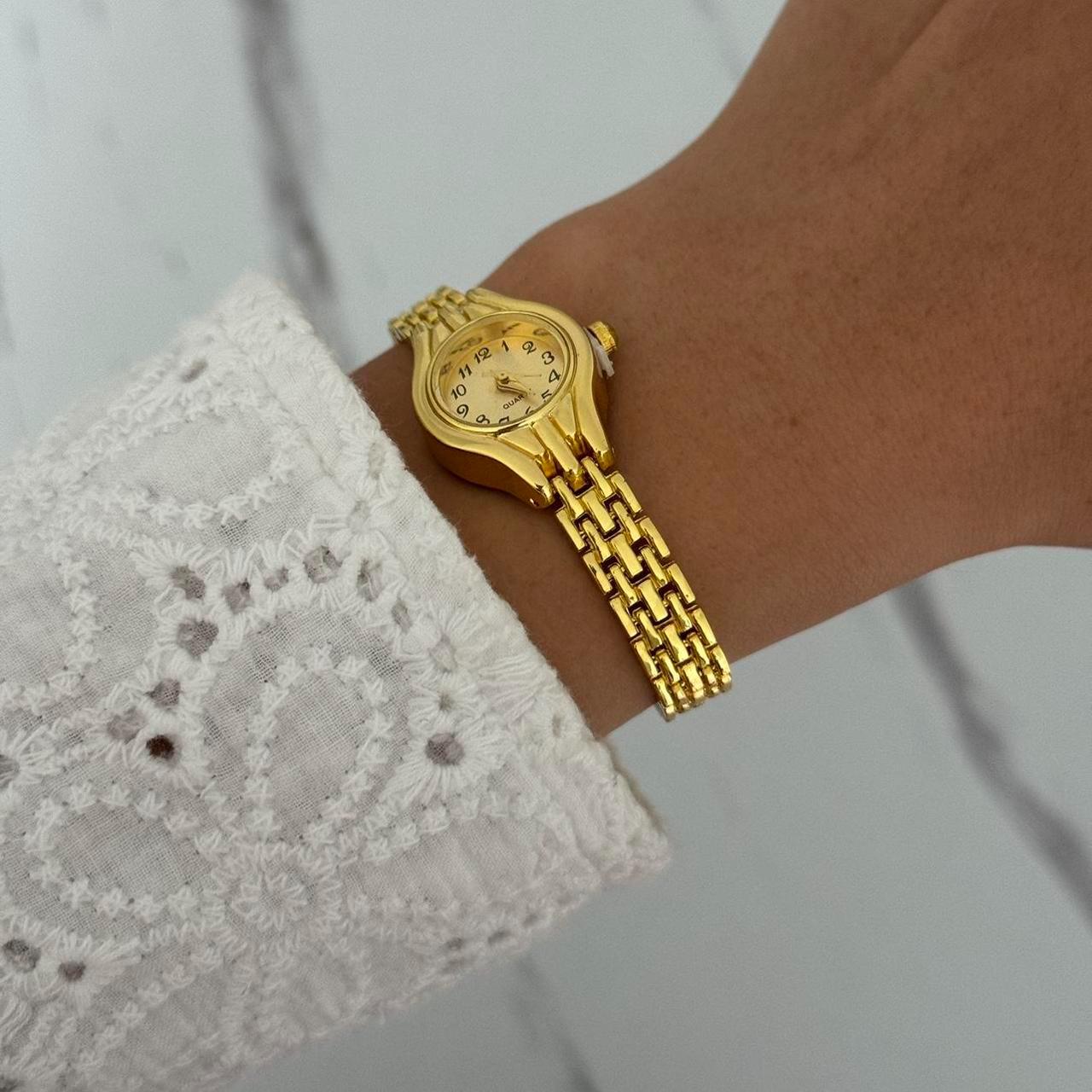 Vintage Women Gold Watch, Gold Bracelet Watch, Minimalist Dainty Gold ...