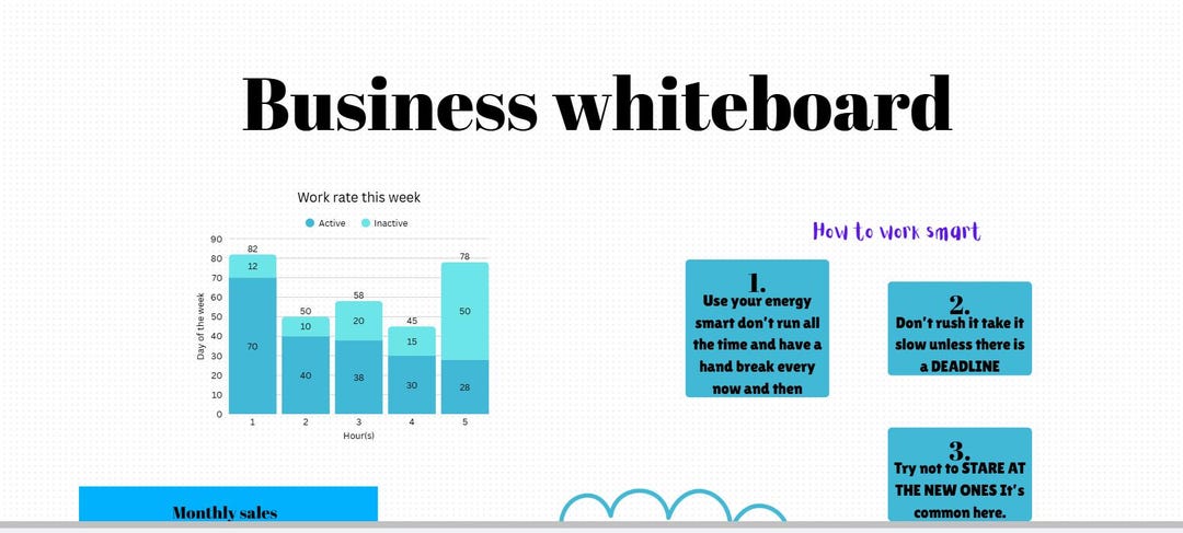 A Simple Whiteboard Template Filled With Statistics Titles, Tips and ...