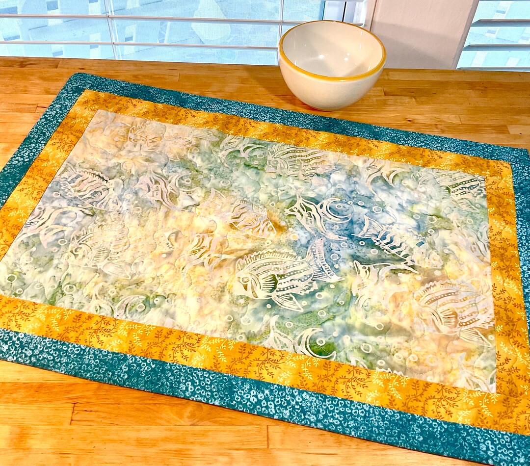Beach Decor, Summer Runner, Batik Table Runner, Quilted Table Runner ...
