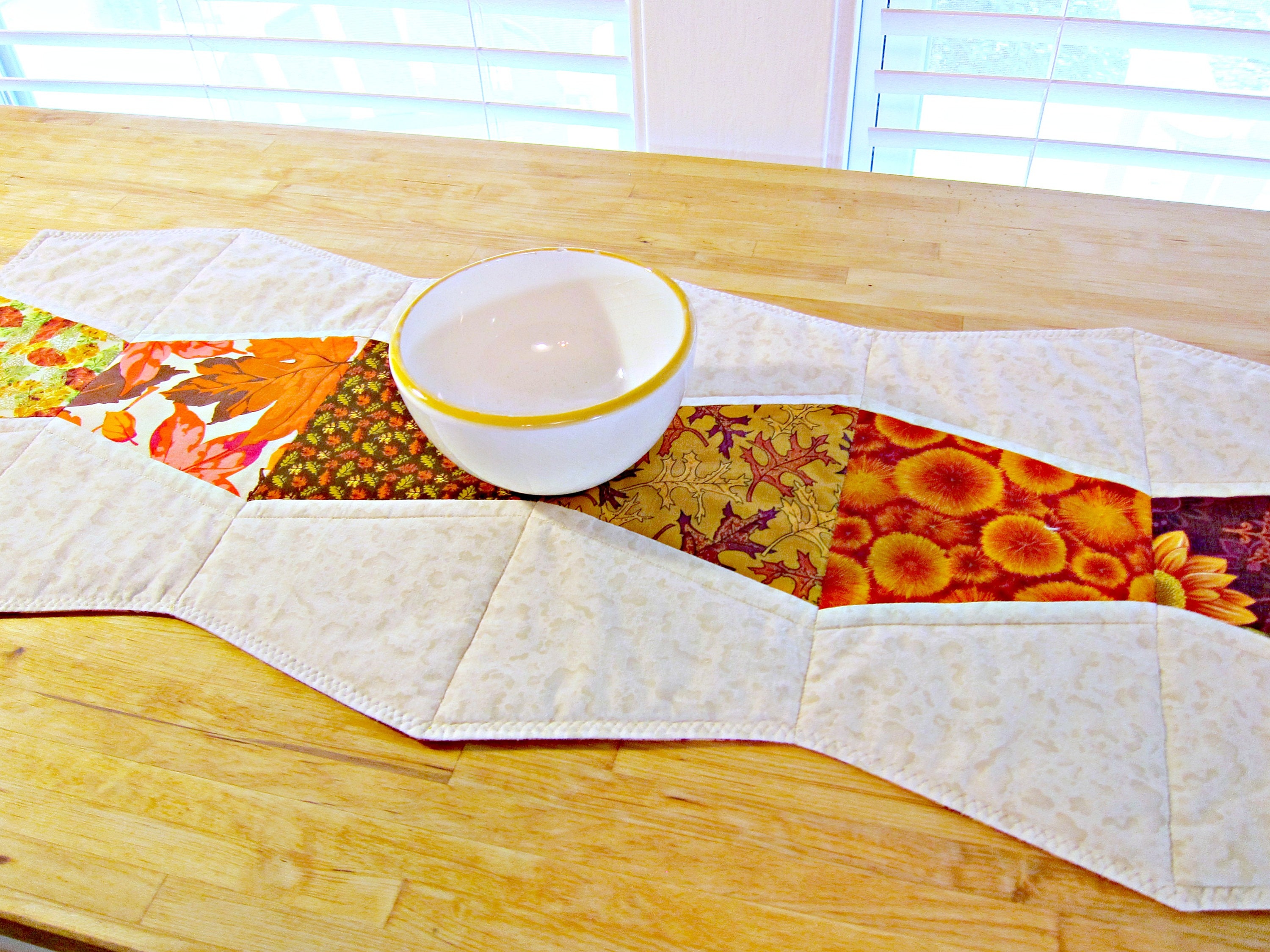 Fall Table Runner, Quilted Table Runner, Modern Table Runner, Fall ...