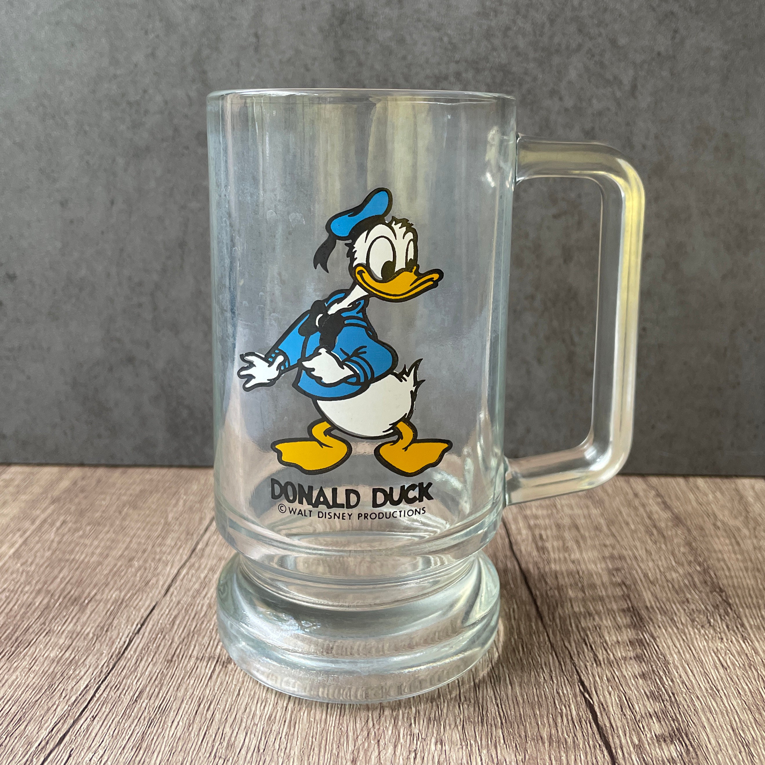 Vintage Donald Duck Mug 1970s Glass Pedestal Coffee Mug Walt Disney ...