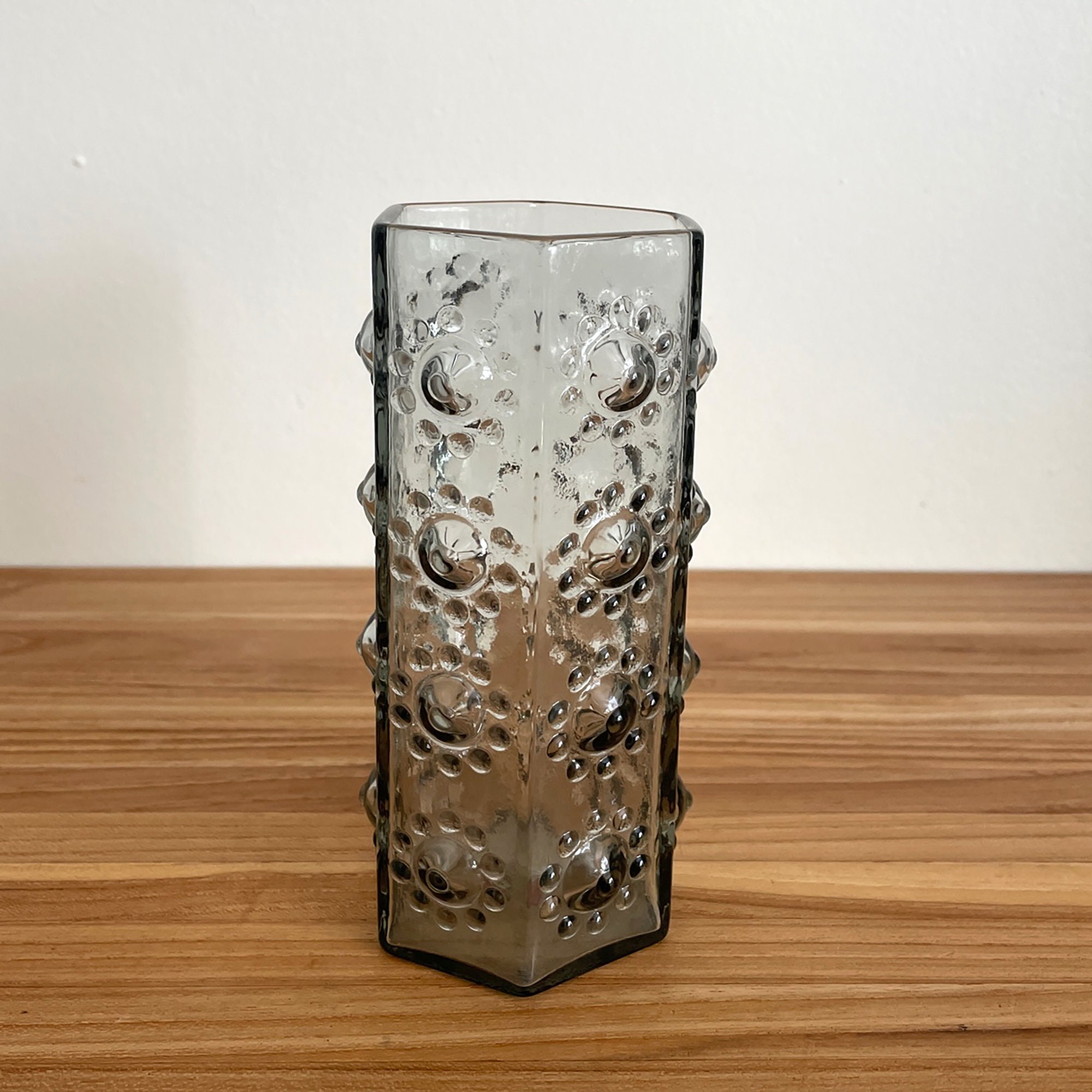 Vintage MCM Frank Thrower Smoked Glass Nipple Vase for Dartington 1968 ...